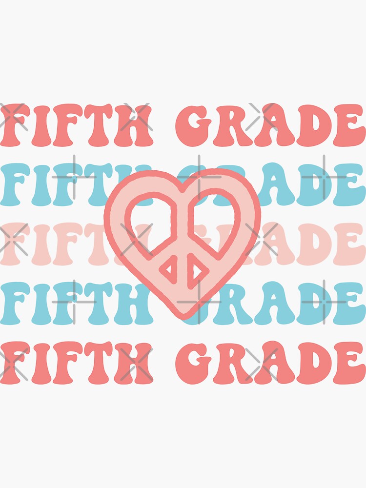"Groovy Retro Fifth Grade Back to School" Sticker for Sale by Krysanthe ...