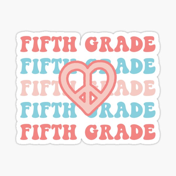 "Groovy Retro Fifth Grade Back to School" Sticker for Sale by Krysanthe | Redbubble