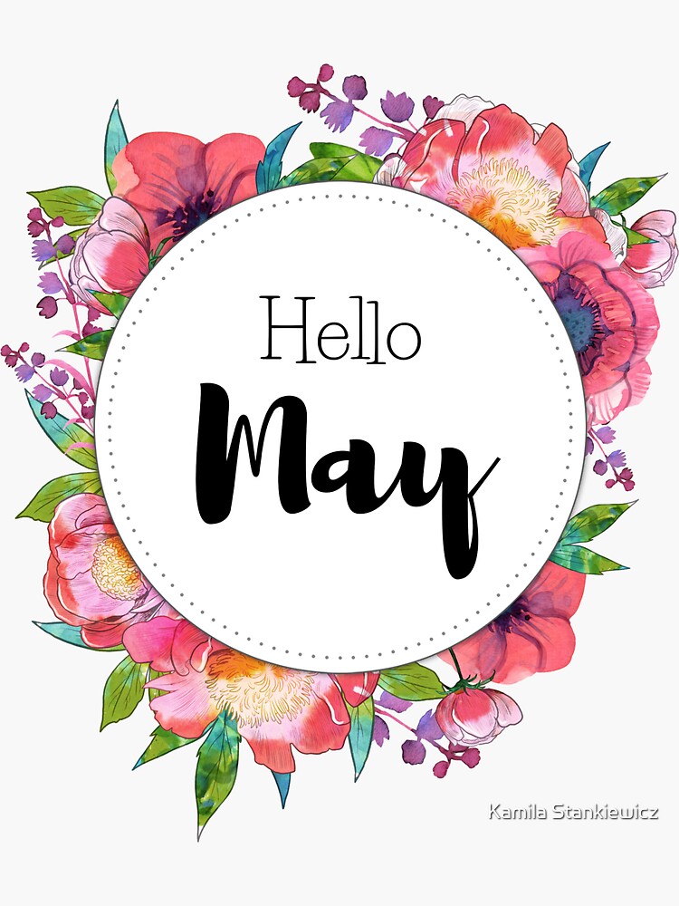 "Hello May - monthly cover for planners, bullet journals" Sticker for ...