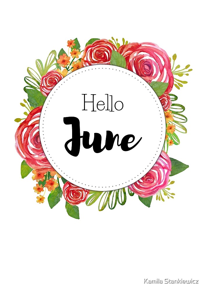 "Hello June - monthly cover for planners, bullet journals" by Kamila ...