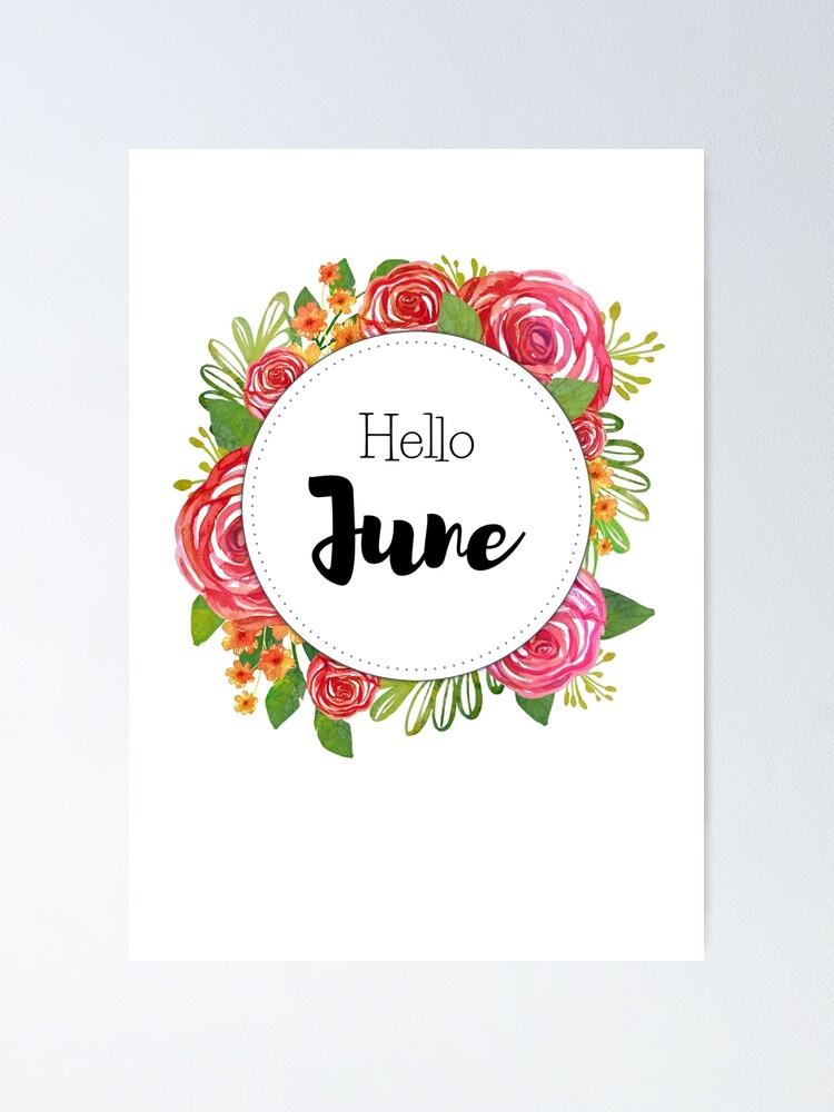 "Hello June - monthly cover for planners, bullet journals" Poster for ...