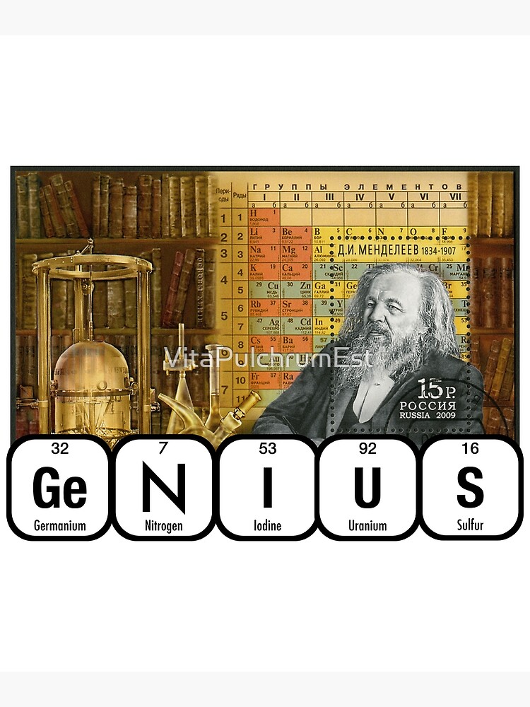 Dmitri Mendeleev Genius periodic table Premium Matte Vertical Poster ...
