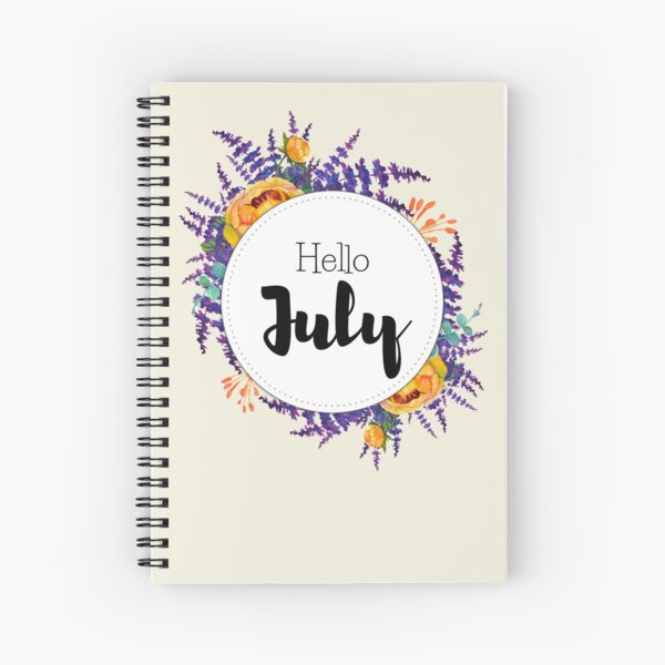 "Hello July - monthly cover for planners, bullet journals" Spiral ...
