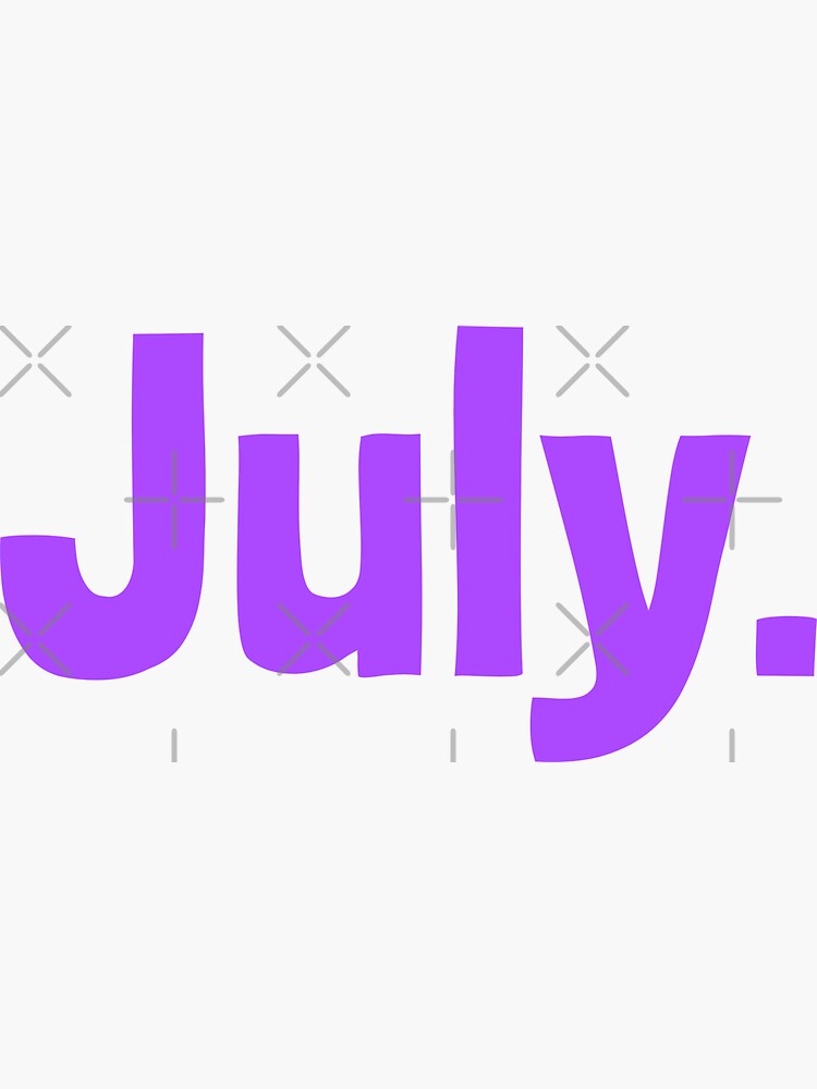 "Purple July." Sticker for Sale by Words-Artist | Redbubble