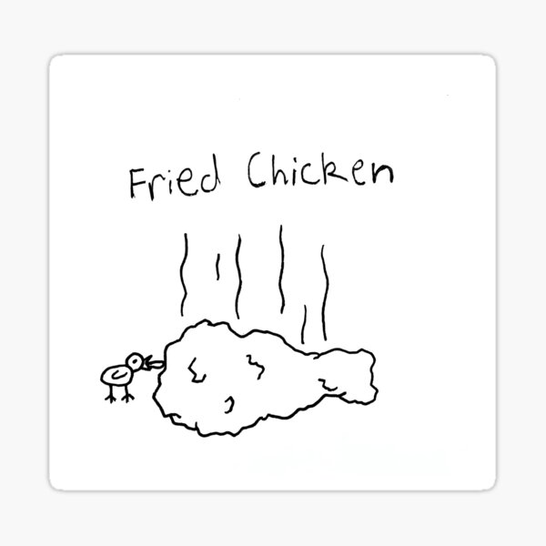 "Fried chicken " Sticker for Sale by Buttery-designs | Redbubble