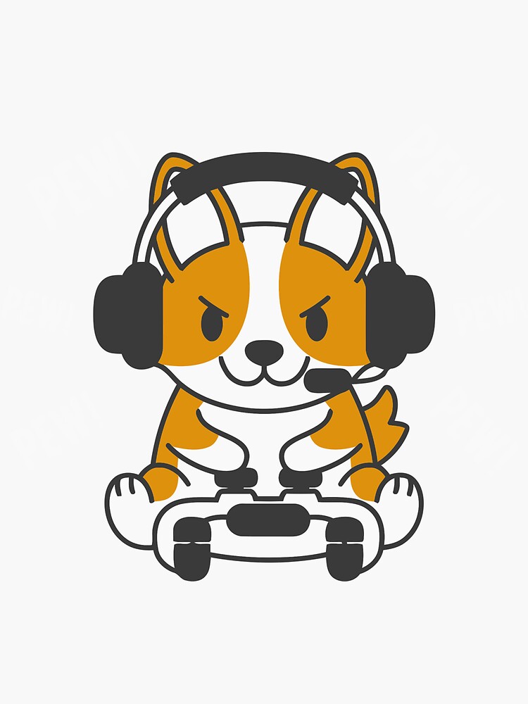 "Gamer Corgi Gaming Dog " Sticker for Sale by unicoart1 | Redbubble