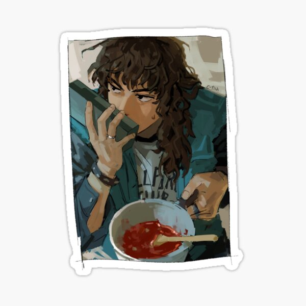 Sticker « Eddie Munson Stranger Things Oeuvre », par CapyBoii | Redbubble