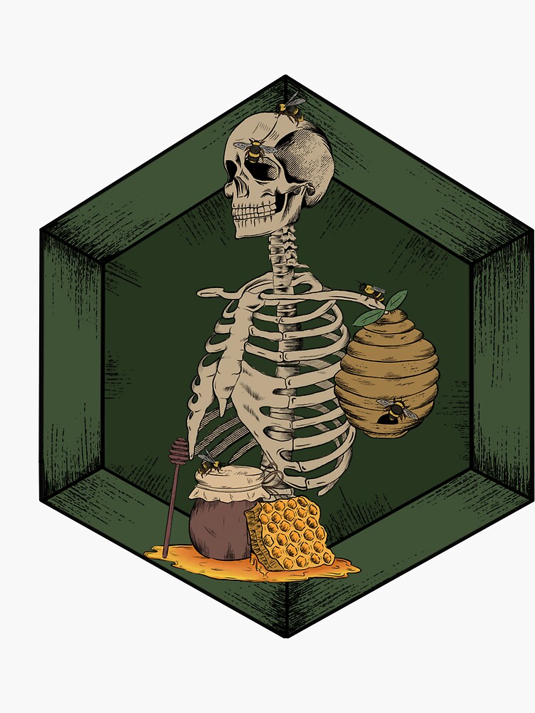 "Save the Bees Skeleton Sticker " Sticker for Sale by NyxieeReaps ...