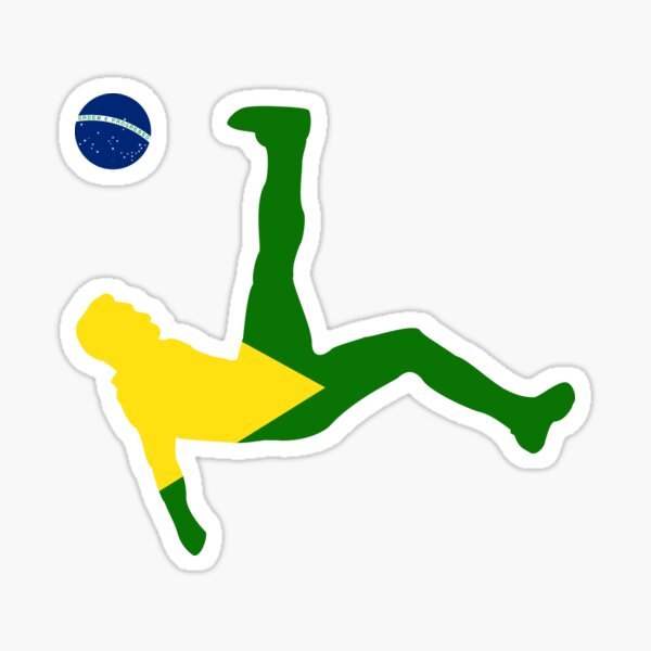 "Brazil Soccer Player Flag Design " Sticker for Sale by Brauzruss ...