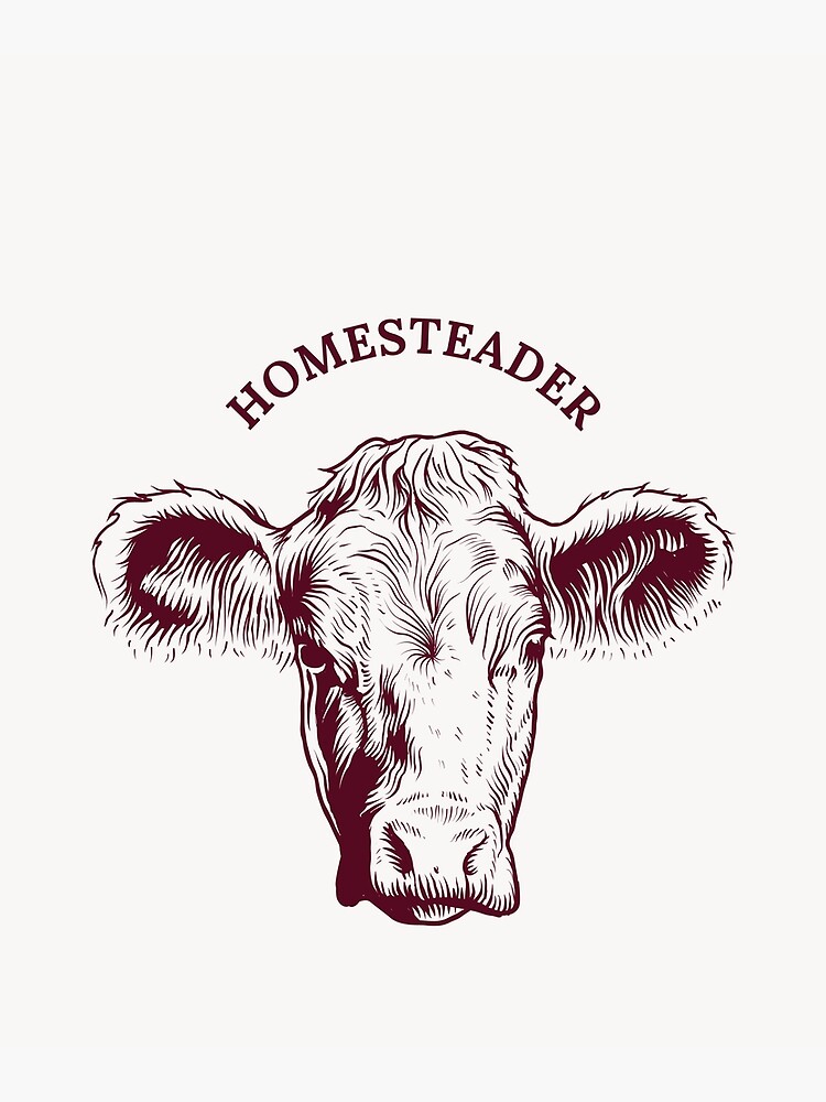 "Homesteader Cow" Poster for Sale by Green-Fund | Redbubble