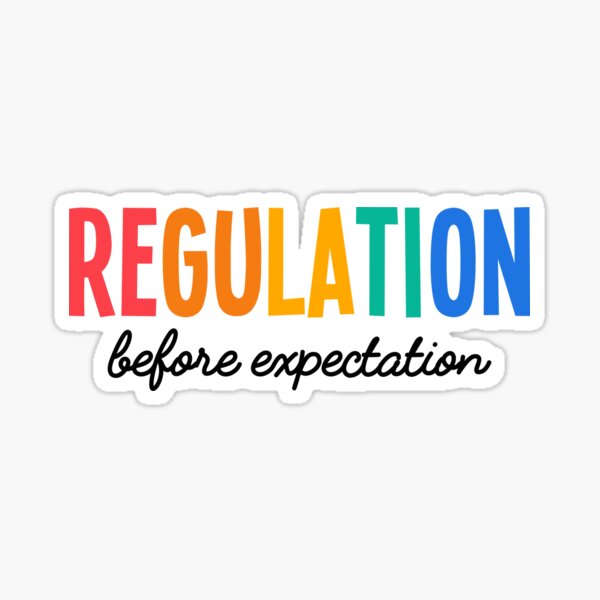 "Regulation Before Expectation, Neurodiversity Affirming" Sticker for Sale by yass-art | Redbubble