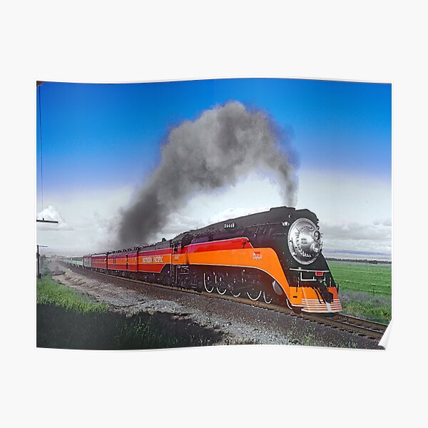 "SP Daylight Express Steam Locomotive Train Railroad Railway" Poster ...