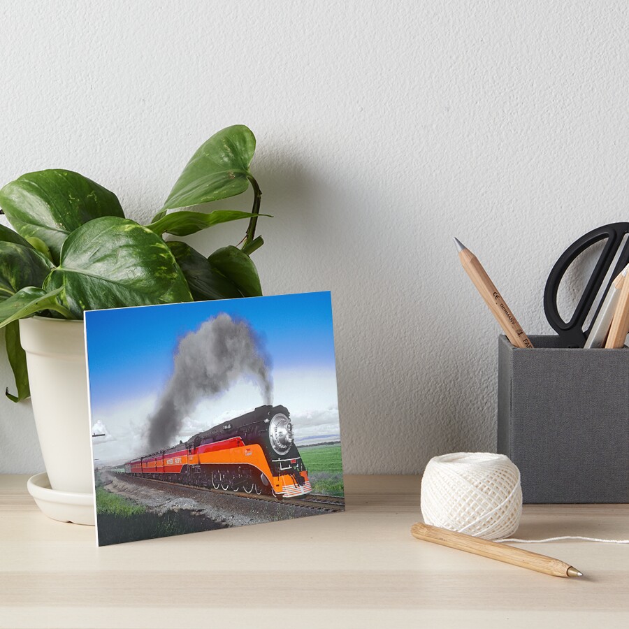 "SP Daylight Express Steam Locomotive Train Railroad Railway" Poster ...