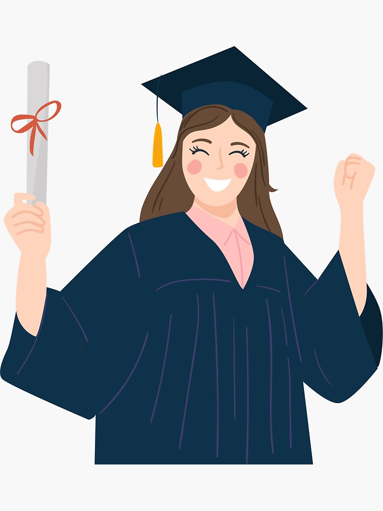 "graduation girl" Sticker for Sale by DonellaBavly | Redbubble