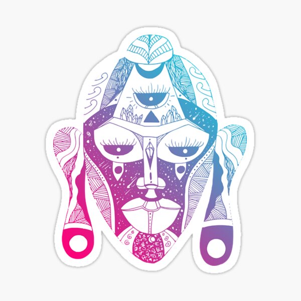 "Dual Color African Mask 7 " Sticker for Sale by JenniferW21369 | Redbubble