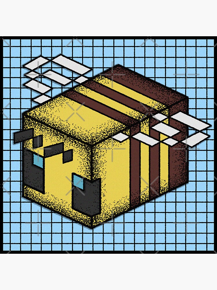 Pegatina «Ilustración de abeja de Minecraft» de COLIASCorp | Redbubble