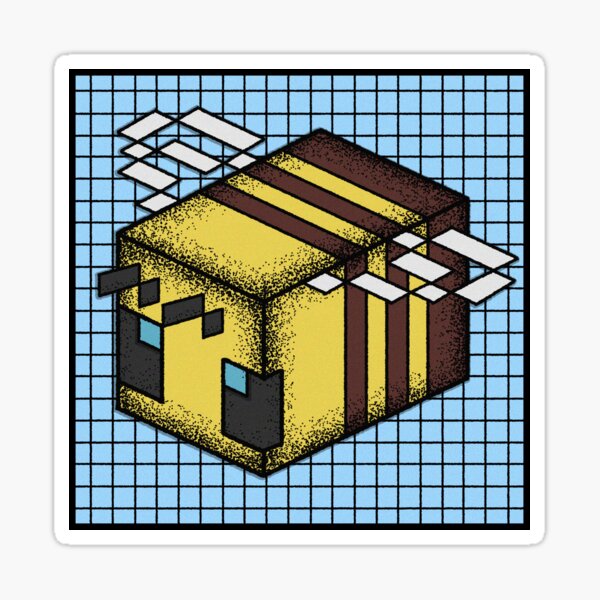 "Minecraft Bee Illustration" Sticker for Sale by COLIASCorp | Redbubble