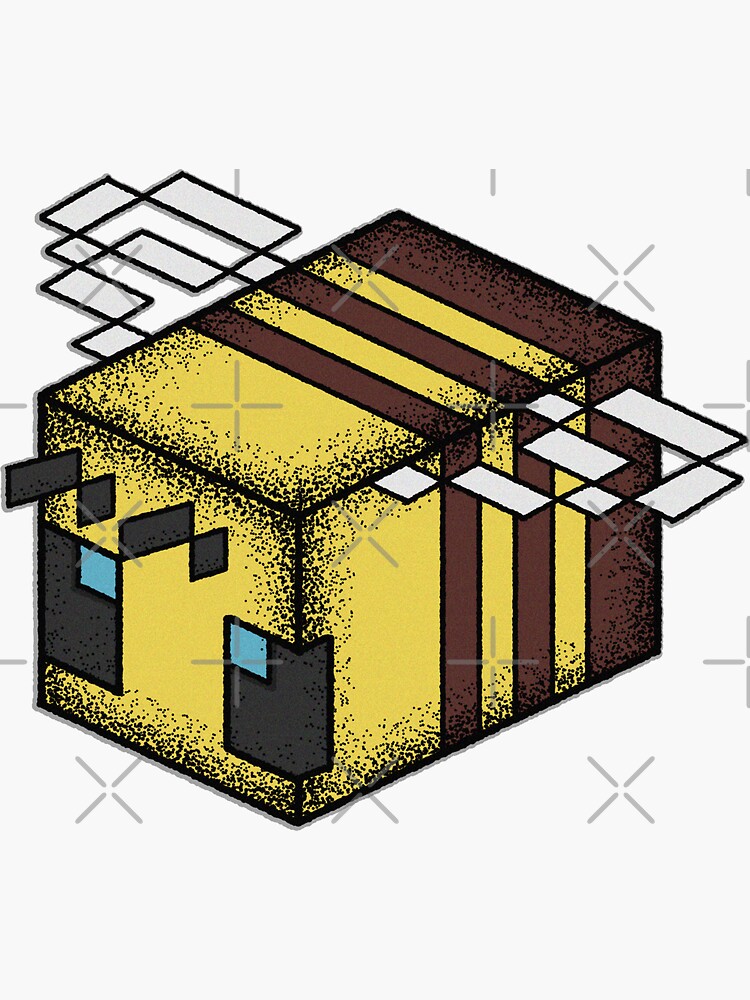 "Minecraft Bee Illustration" Sticker for Sale by COLIASCorp | Redbubble
