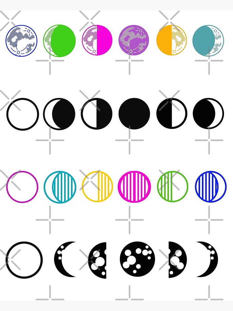 "Moon Phases Sticker Pack" Poster for Sale by KizmetBoutique | Redbubble