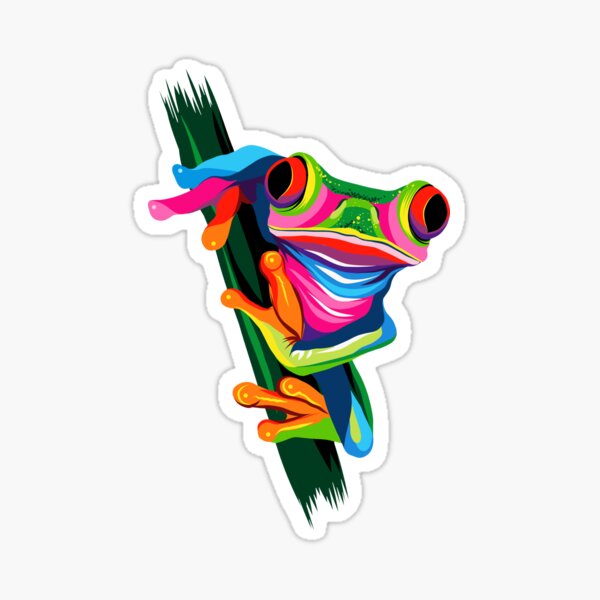 "Colorful Frog Wheelie Bin Sticker" Sticker for Sale by FunckyDesigns ...