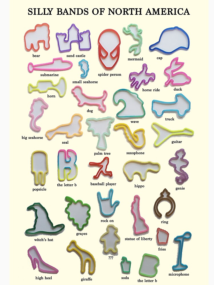 "Silly Bands of North America" T-shirt for Sale by shitpostposters ...