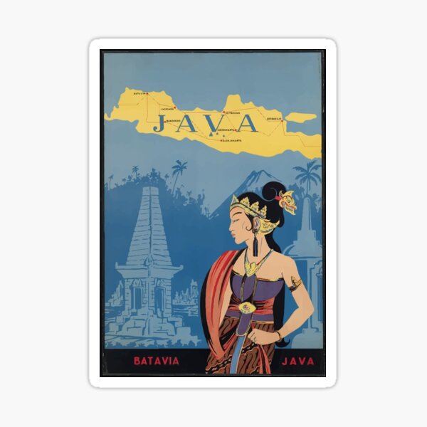 "Java Indonesia - Vintage Travel Advertising Print" Sticker for Sale by ...
