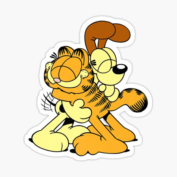 " Odie Hugging " Sticker for Sale by JackSpark17 | Redbubble