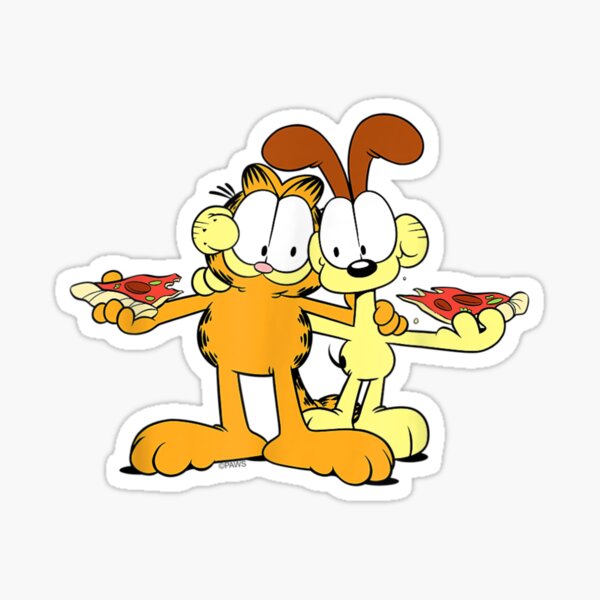 " Odie Pizza Hug " Sticker for Sale by JackSpark17 | Redbubble