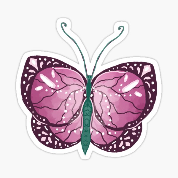 "Pink Diamond Butterfly" Sticker for Sale by letsagolesbians | Redbubble