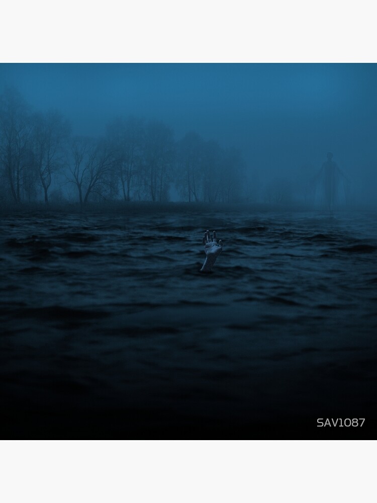 "Eerie Ghost and Drowning Hand Spooky Lake" Poster for Sale by SAV1087 ...