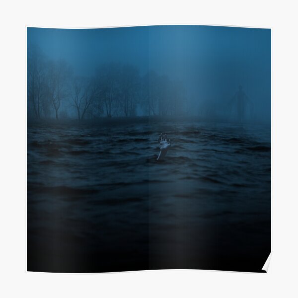 "Eerie Ghost and Drowning Hand Spooky Lake" Poster for Sale by SAV1087 ...