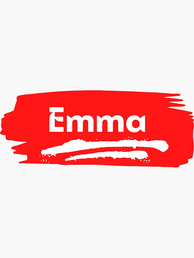 "Emma Name Label - Gift For Male Named Emma" Sticker for Sale by ...
