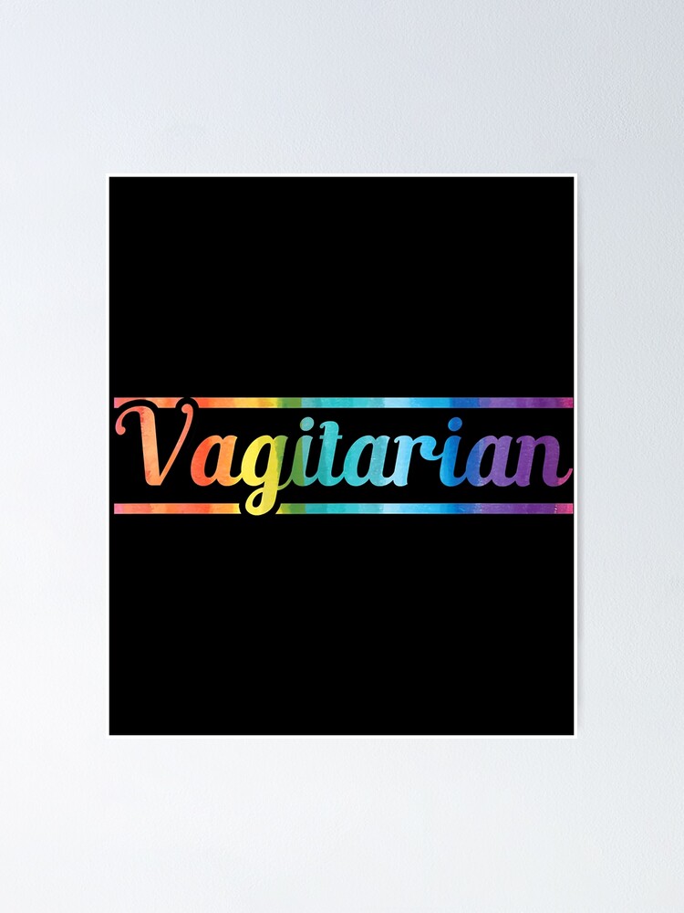 "Funny Vagitarian Lesbian Gay Couple Valentine's Day LGBT" Poster for ...