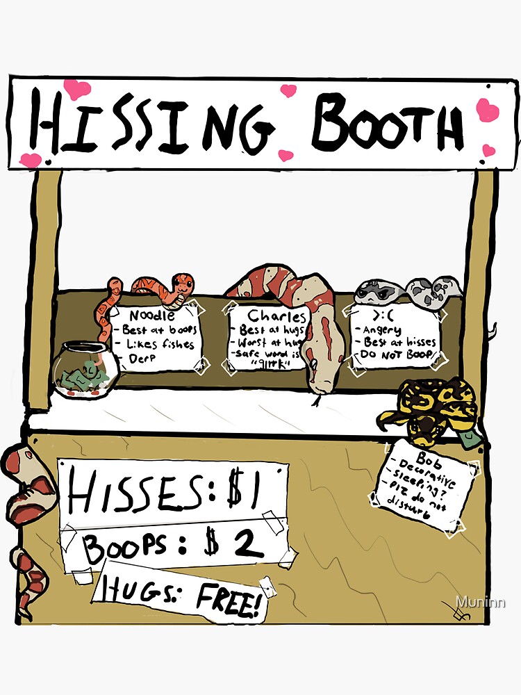 "Hissing Booth" Sticker for Sale by Muninn | Redbubble