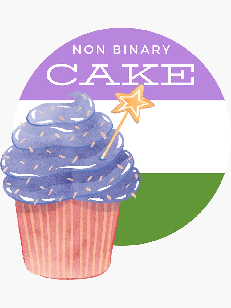 "Non Binary Cake" Sticker for Sale by feelingsfunny | Redbubble