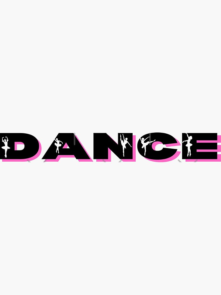 "Word Art - Dance - Pink" Sticker for Sale by daisydance | Redbubble