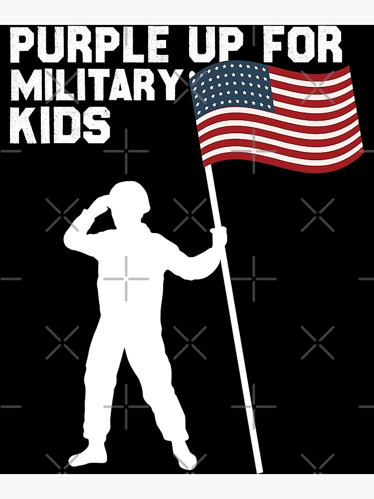 "Purple Up Military Kids Military Child Month Navy Flag" Poster for ...
