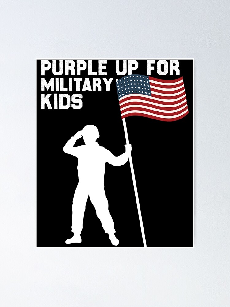 "Purple Up Military Kids Military Child Month Navy Flag" Poster for ...