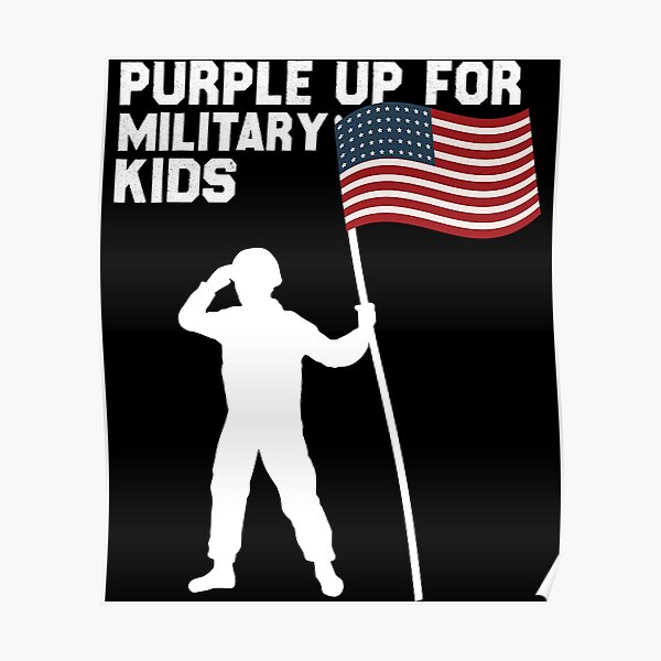 "Purple Up Military Kids Military Child Month Navy Flag" Poster for ...