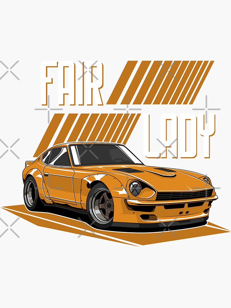 "Fairlady Nissan 240Z Mustard Color" Sticker for Sale by Bulldsgn ...