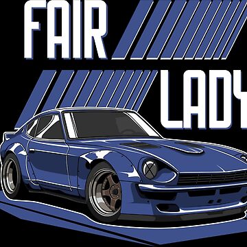 "Fairlady Nissan 240Z Blue Vector" Sticker for Sale by Bulldsgn | Redbubble
