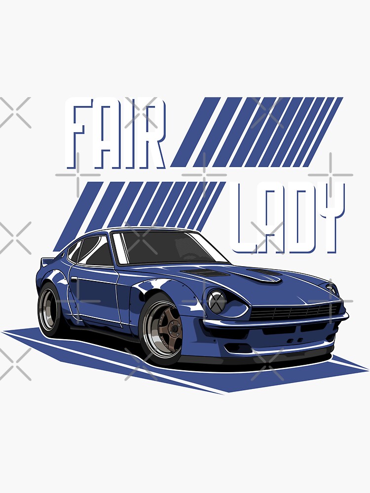 "Fairlady Nissan 240Z Blue Vector" Sticker for Sale by Bulldsgn | Redbubble