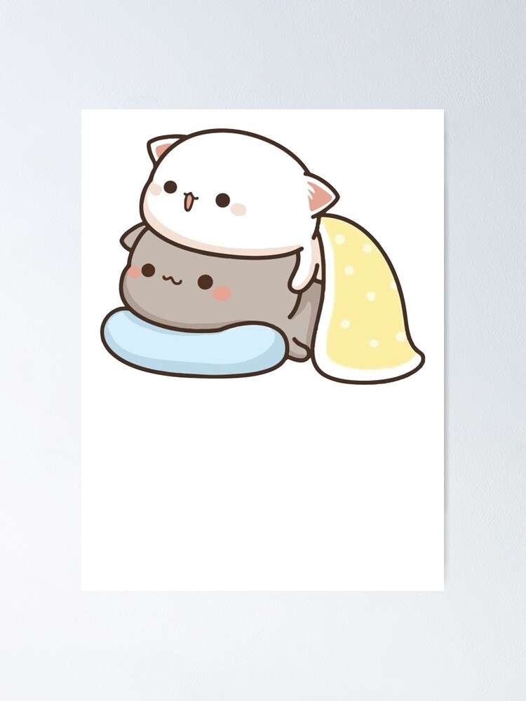 "Mochi mochi peach cat cute" Poster for Sale by Sarah971 | Redbubble