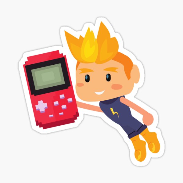 "Boy with old retro video game" Sticker for Sale by SweetKidsDesign ...