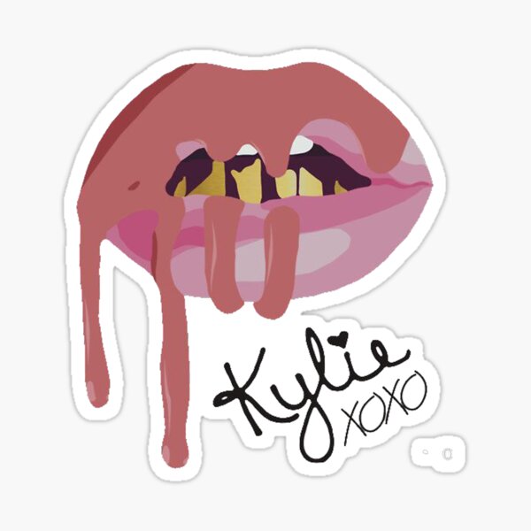 "Kylie Jenner Lipkit Signature" Sticker by wncest | Redbubble