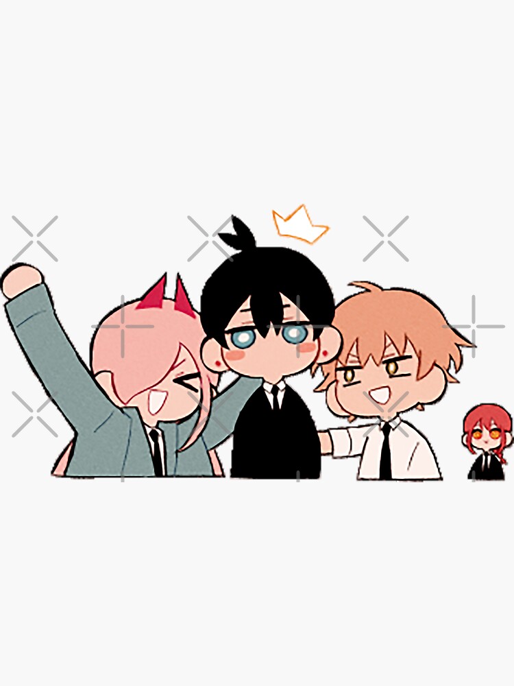"Trio Danji Power Aki And Makima" Sticker for Sale by rosannefrickey ...