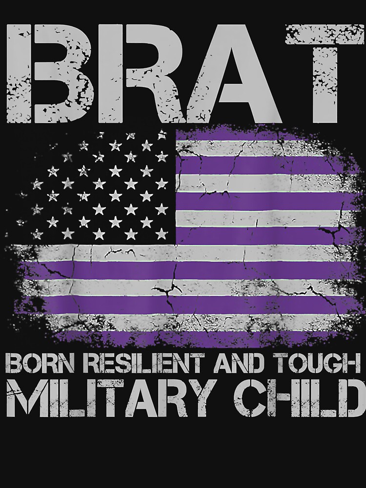 "Purple Up Military Child Kids BRAT Born Resilient And Tough" T-shirt ...
