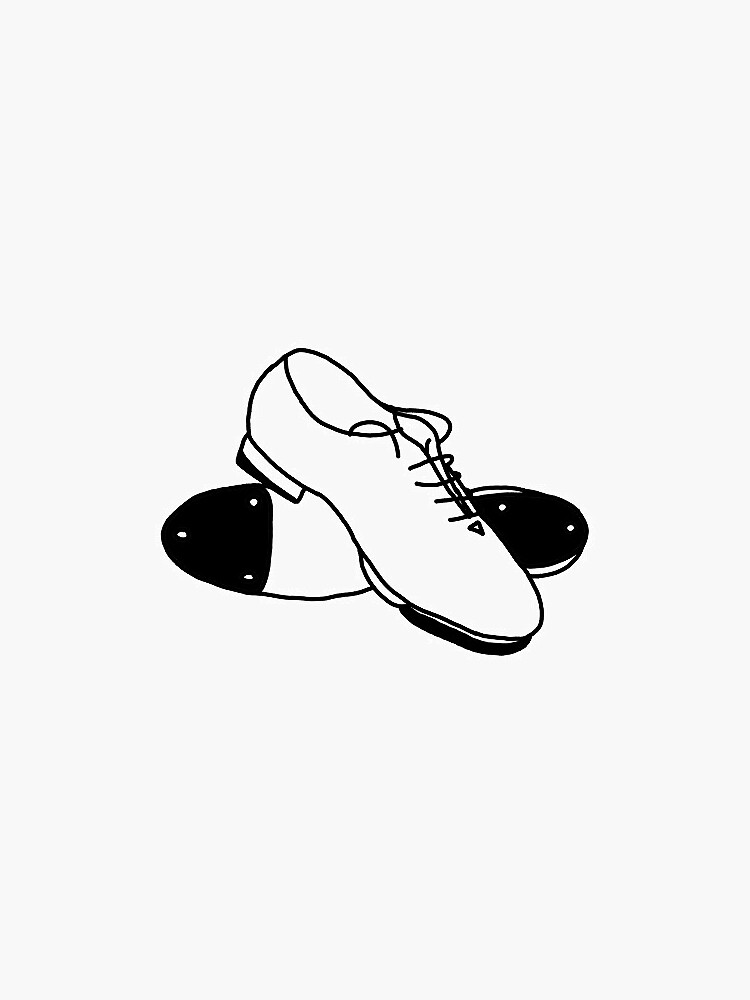 "Tap Shoes - Black and White" Sticker for Sale by daisydance | Redbubble
