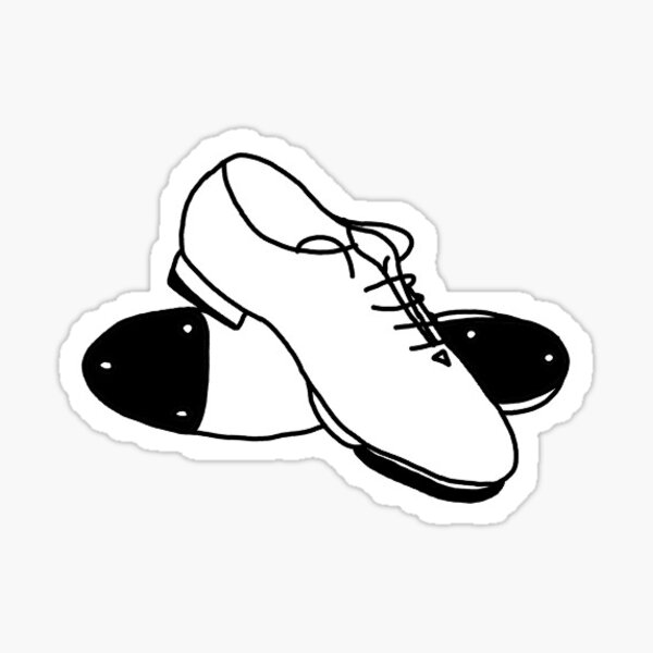 "Tap Shoes - Black and White" Sticker for Sale by daisydance | Redbubble
