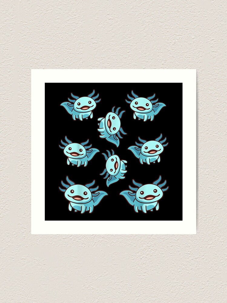 "Cute Axolotls T Kids Boys Salamander Blue Axolotls" Art Print for Sale ...